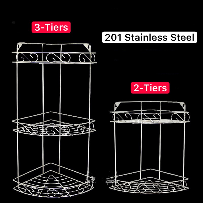 Stainless Steel Corner Shelves Fashionable Shower Bathroom Shelf Rack ...