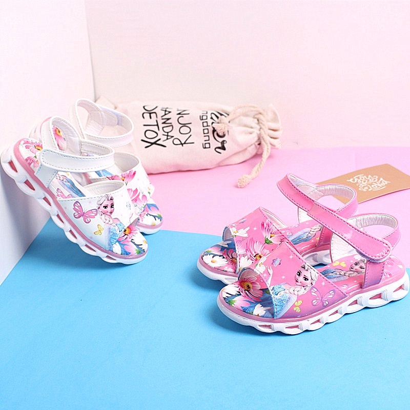 Frozen Girls Sandals Kids Princess Shoes Kids Cartoon Printed Shoes ...