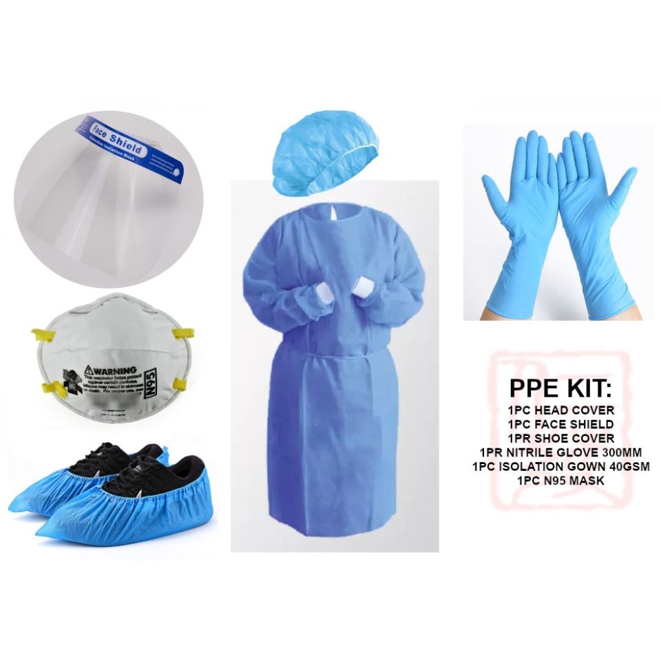 Protection PPE / Isolation Gown PPE 隔离服/ 隔离衣6 in 1 full set / General ...