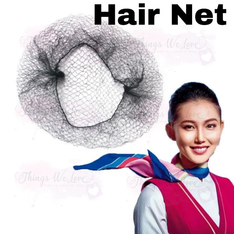 [SG] [FREE SHIP] Hair Net Head Wrap Bun Set Chignon Ballet Work Flight ...