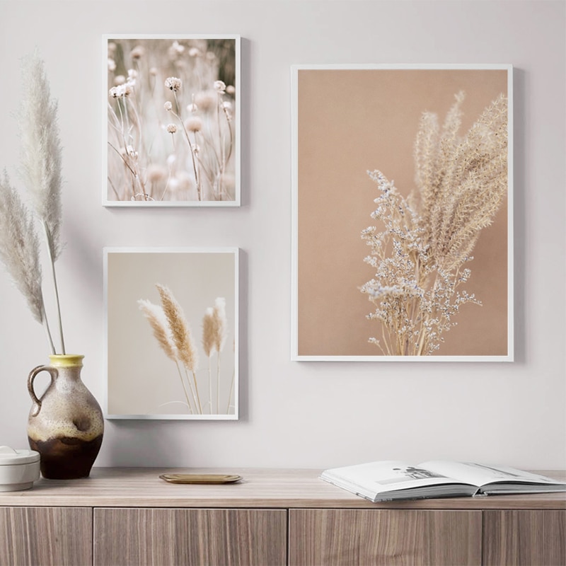 Pampas Grass Plants Nature Landscape Canvas Prints Dried Grass Modern ...