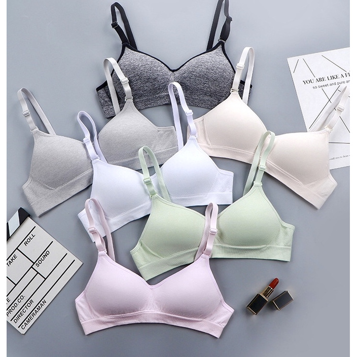 Girl Bra Full Cotton 32-38 A B Cup Soft No Wire Push Up Bras Teenage ...