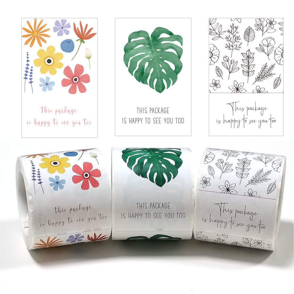 150pcs/Roll This Package Is Happy To See You Too Stickers Rectangle ...