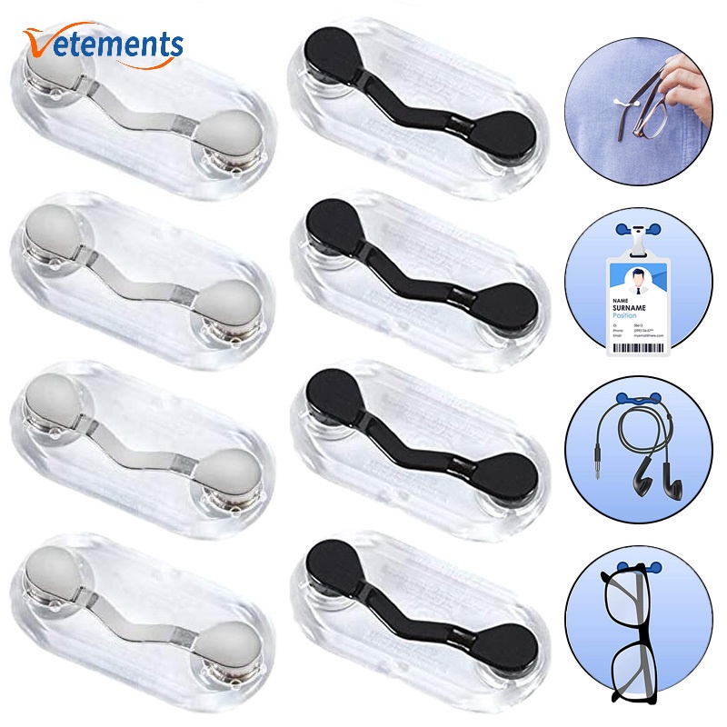 Portable Magnetic Eye Glass Holder/ Silver Black Spectacle Sunglasses ...
