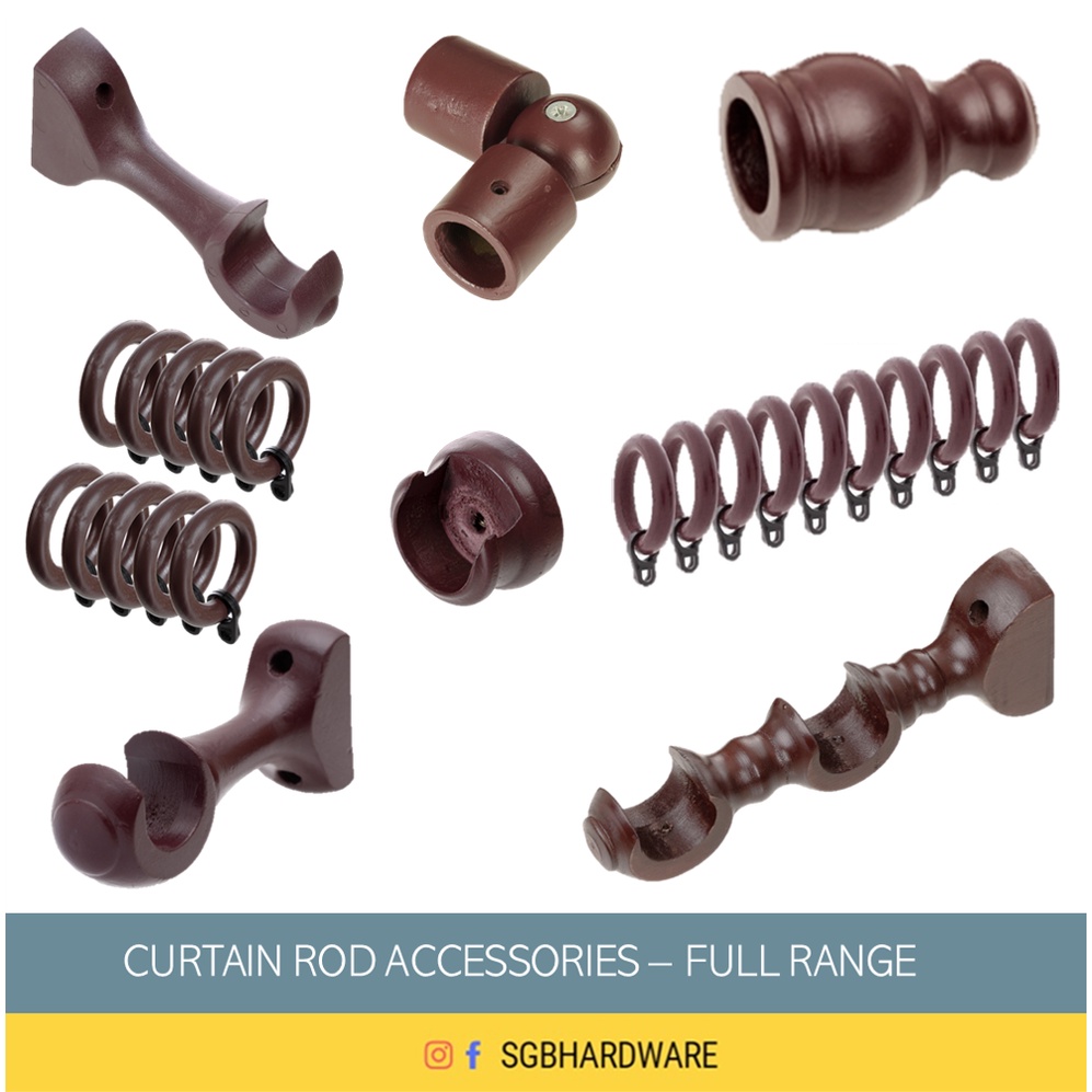 Ara Curtain Rod Accessories Bracket End Cap Rings Double Bracket Elbow ...