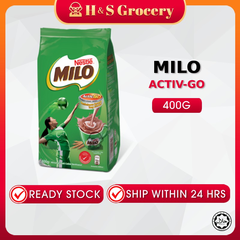 NESTLÉ MILO Activ-Go Chocolate Malt Powder 400g [Halal] | Shopee Singapore