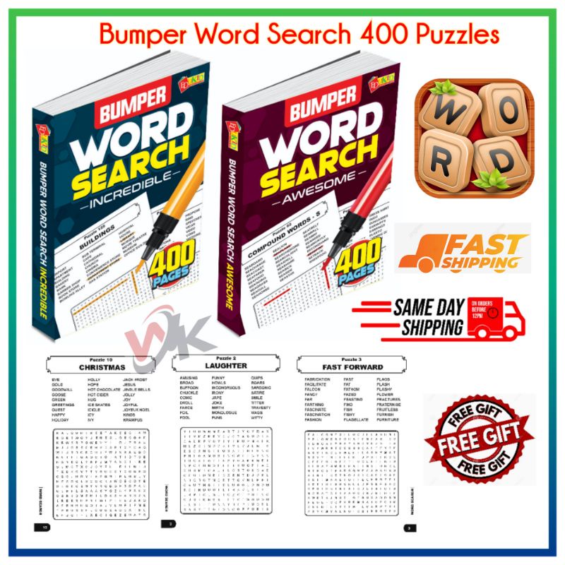 Word Search Book | Bumper Word Search | Puzzles | Awesome Incredible ...