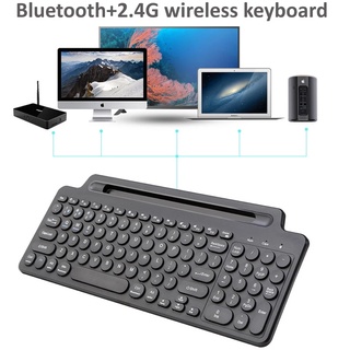 2.4G Wireless Bluetooth Keyboard with Number Touchpad Mouse Card Slot ...