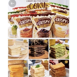 [65g pack] Halal Thailand COKY Crispy butter toast strawberry/ matcha ...