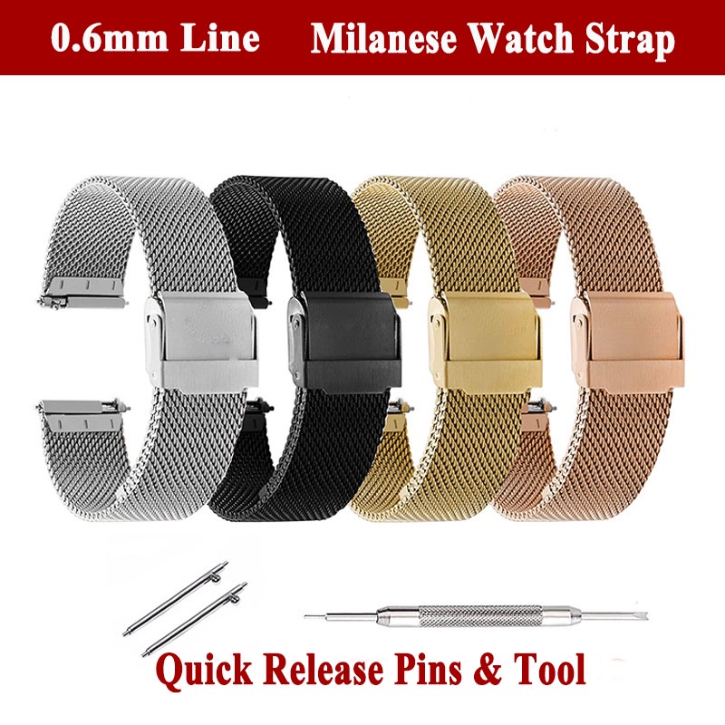 Quick Release Milanese Watch Strap Classic Fine Mesh Watch Strap ...