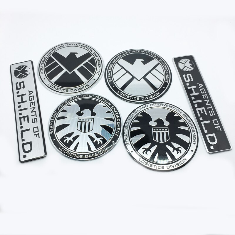 Car Styling 3D Aluminum Marvel Agents of Shield Emblem Badge stickers ...