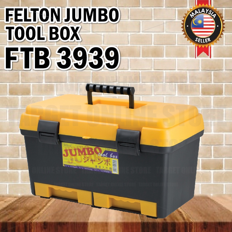 (EXTRA BIG) FELTON JUMBO TOOL BOX FTB 3939 DIY Tool Storage Tray/Bekas ...