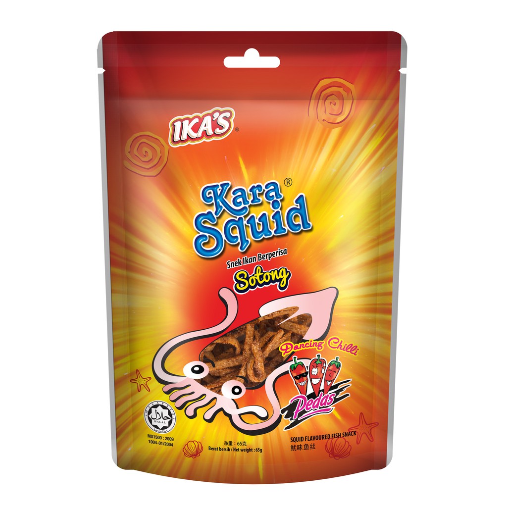 IKA'S KARASQUID FISH SNACK DANCING CHILLI 65G [HALAL] | Shopee Singapore