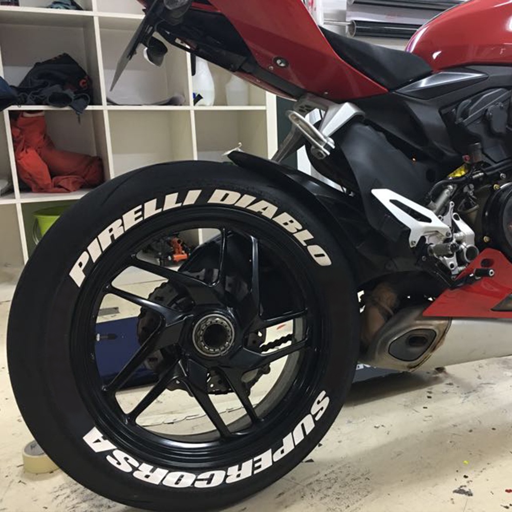 White 20mm Autocycle Motorcycle Bicycle Wheel Rim Tire Sticker Emblem ...