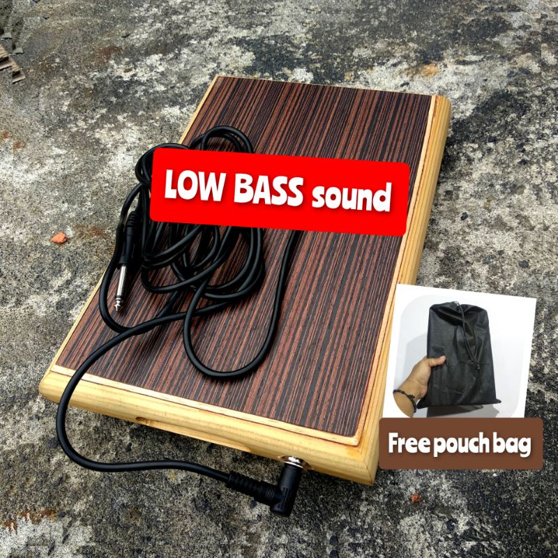 KAYU Electric cajon, travel cajon electric low bass Dutch teak wood mix ...