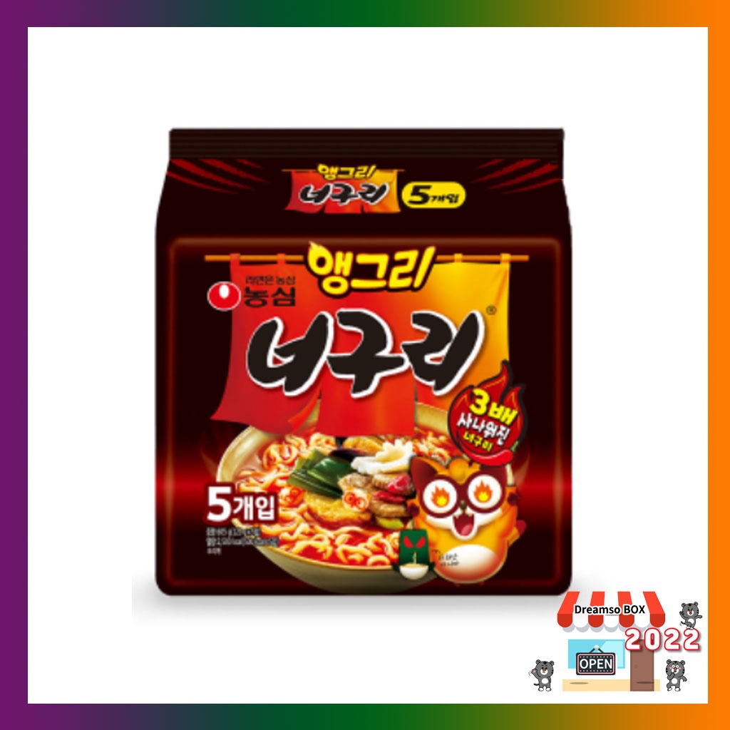 Nongshim Angry Raccoon Noodles 121g*5pcs/ Korean Ramen | Shopee Singapore
