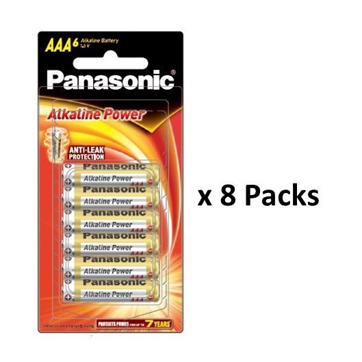 [Bundle of 8] Panasonic AA / AAA 6pcs Alkaline Power Battery Pack ...