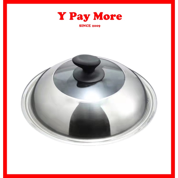Stainless Steel Wok Cover/Wok Lid/Pan Cover/Lid/Glass Wok Cover/Penutup Kuali/ 28CM/30CM/32CM ...