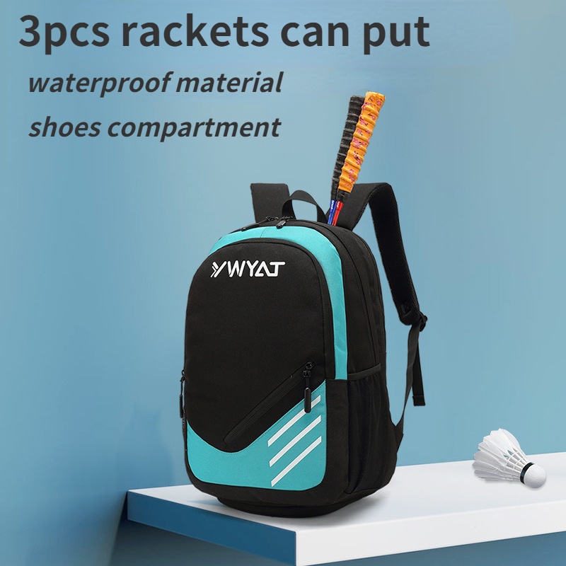 YWYAT Waterproof Badminton Rackets Backpack With Shoes Compartment 3Pcs ...