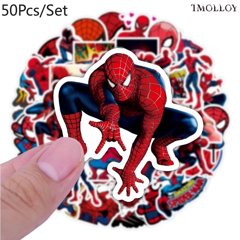 [T] 50Pcs/Set Spiderman Stickers Superhero Movie Waterproof Stickers ...