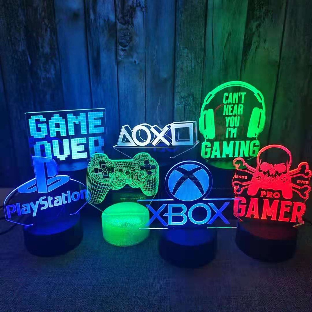 3D Night Lamp PlayStation Gaming Room Desk Setup Lighting Decor Console ...