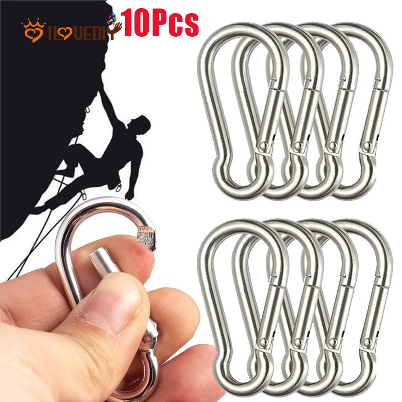 10Pcs Multifunctional Mini Alloy Spring Carabiner Clip/Durable D-ring ...