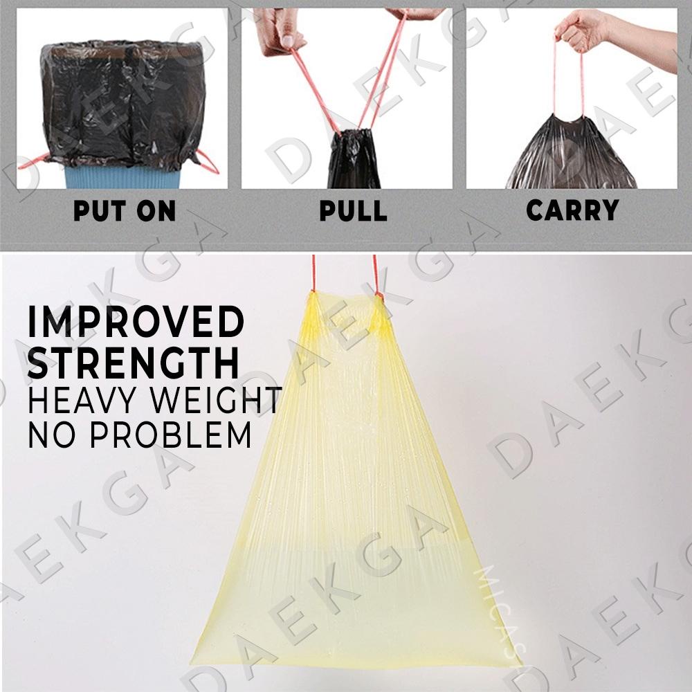 🇸🇬 [15pc/roll] Trash Bag / Drawstring Garbage Bag / Rubbish Bag ...