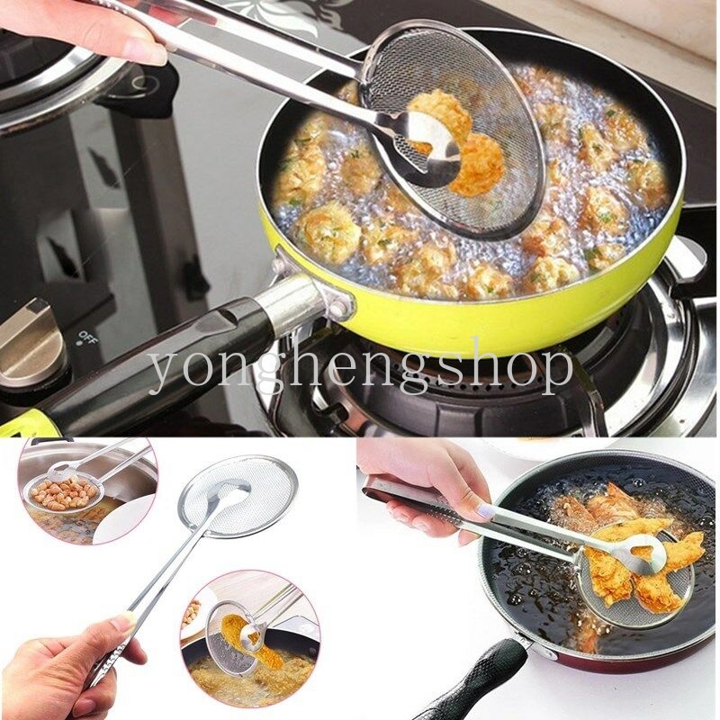 Multifunctional Filter Spoon with Clip Food Oil-Frying Salad BBQ Filter ...