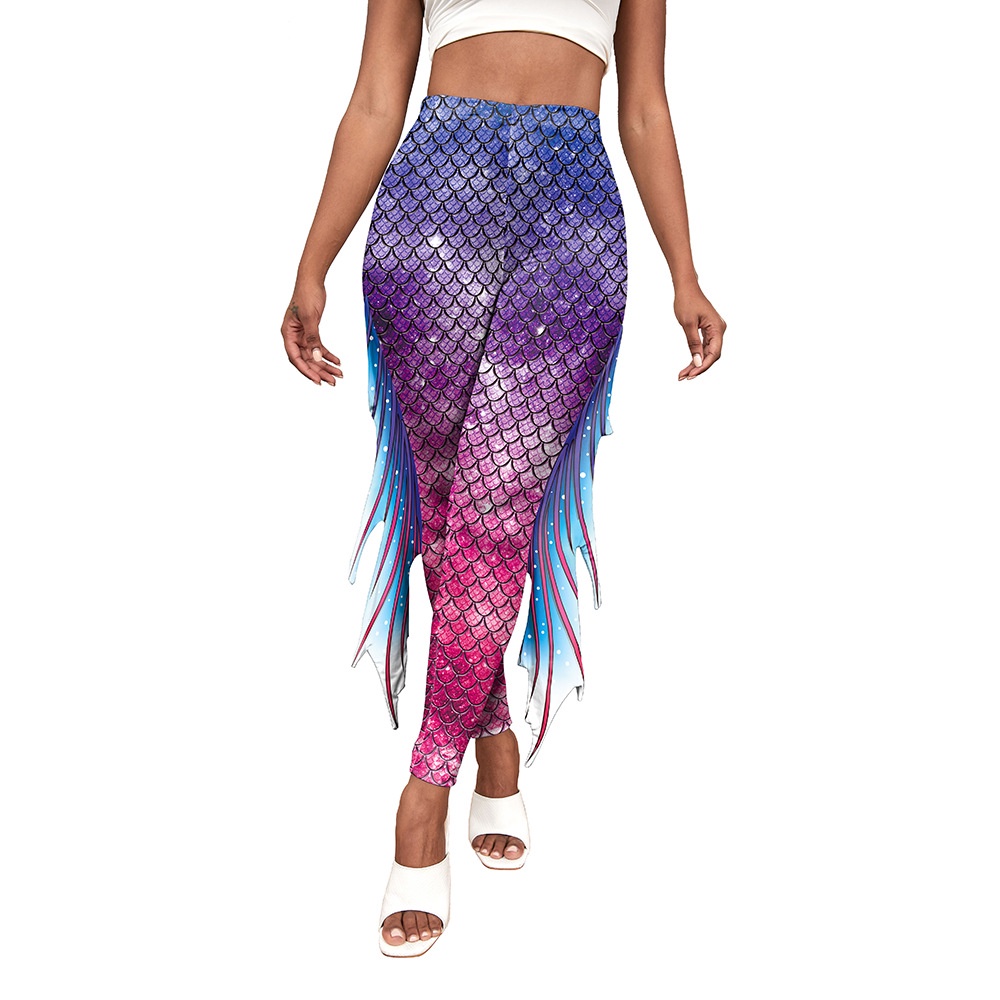 Adult Female Costume Mermaid Series Fish Scale Digital Printed Slim Fit ...
