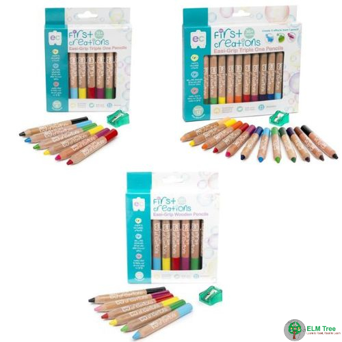 Easi-Grip Watercolour Pencils Packet of 12/6 & Wooden Pencils Packet of ...
