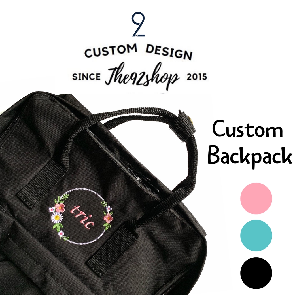 T92 Custom Embroidery Name Backpack School Bag | Shopee Singapore