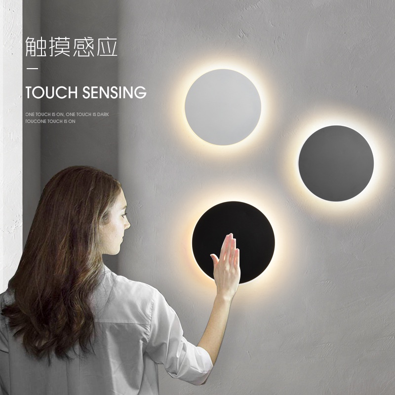 Modern minimalist LED wall light Touch switch wall light Bedroom ...
