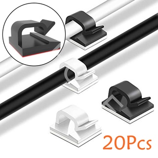 20 Pieces of Self-adhesive Cable Management Clip Adjustable Cable ...
