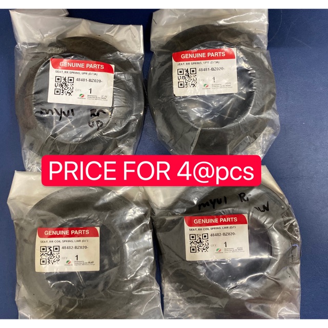 PERODUA MYVI VIVA ALZA REAR COIL SPRING RUBBER UPPER & LOWER SET 4@pcs ...