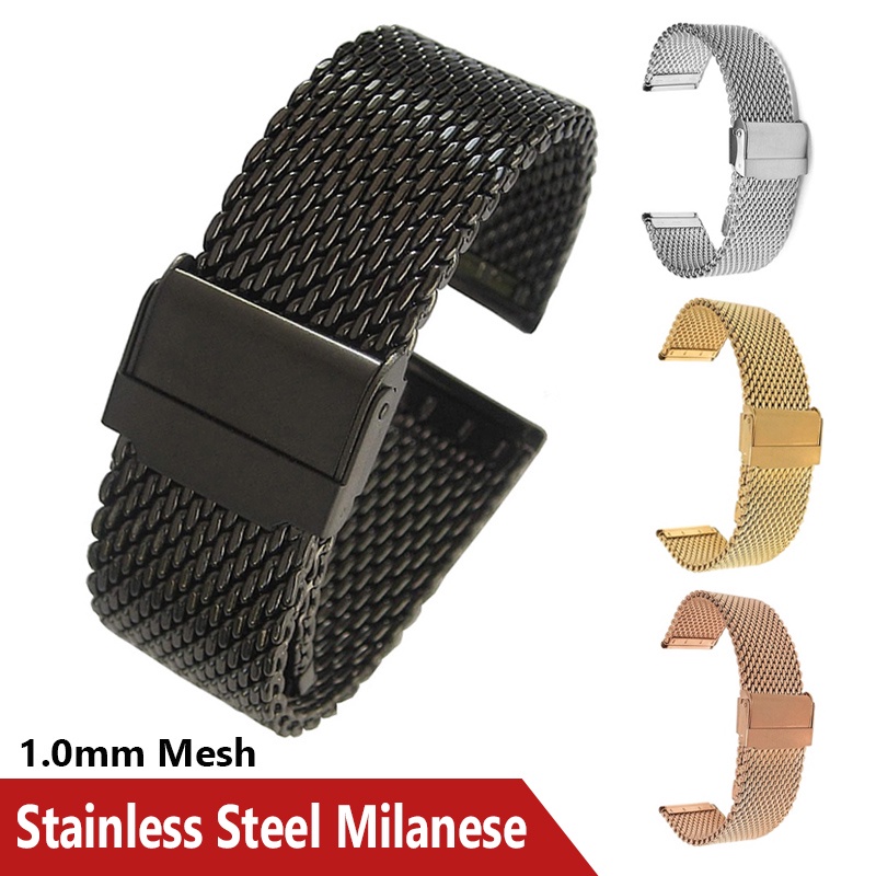 Milanese Watch Strap Stainless Steel 1.0mm Mesh Bracelet Coarse Mesh ...