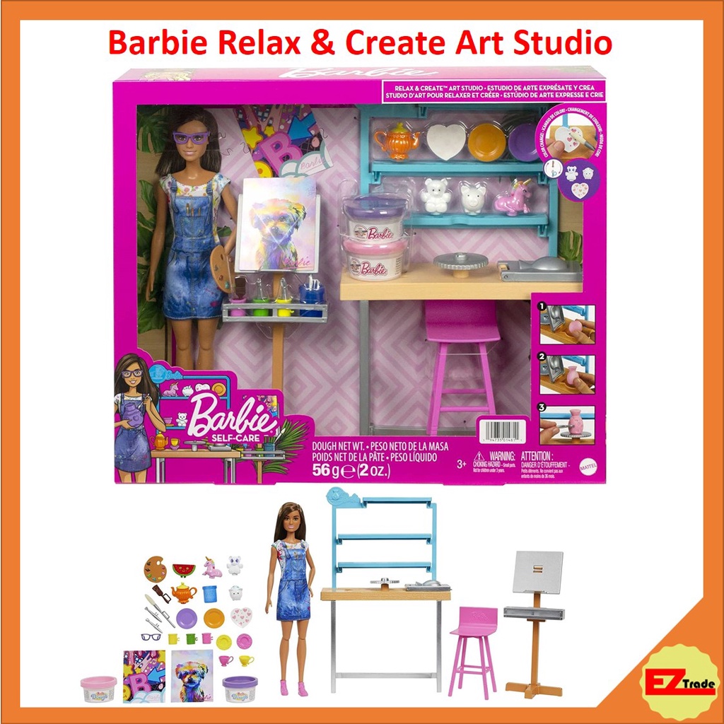 Mattel Barbie Relax & Create Art Studio HCM85 | Shopee Singapore