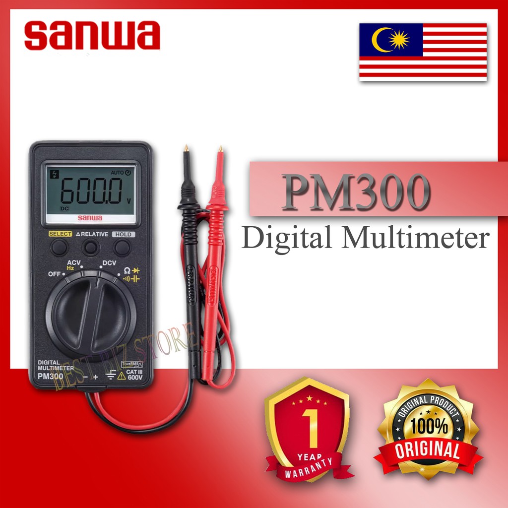 Sanwa PM300 Digital Multimeter Pocket Type AC/DC Voltmeter without case ...
