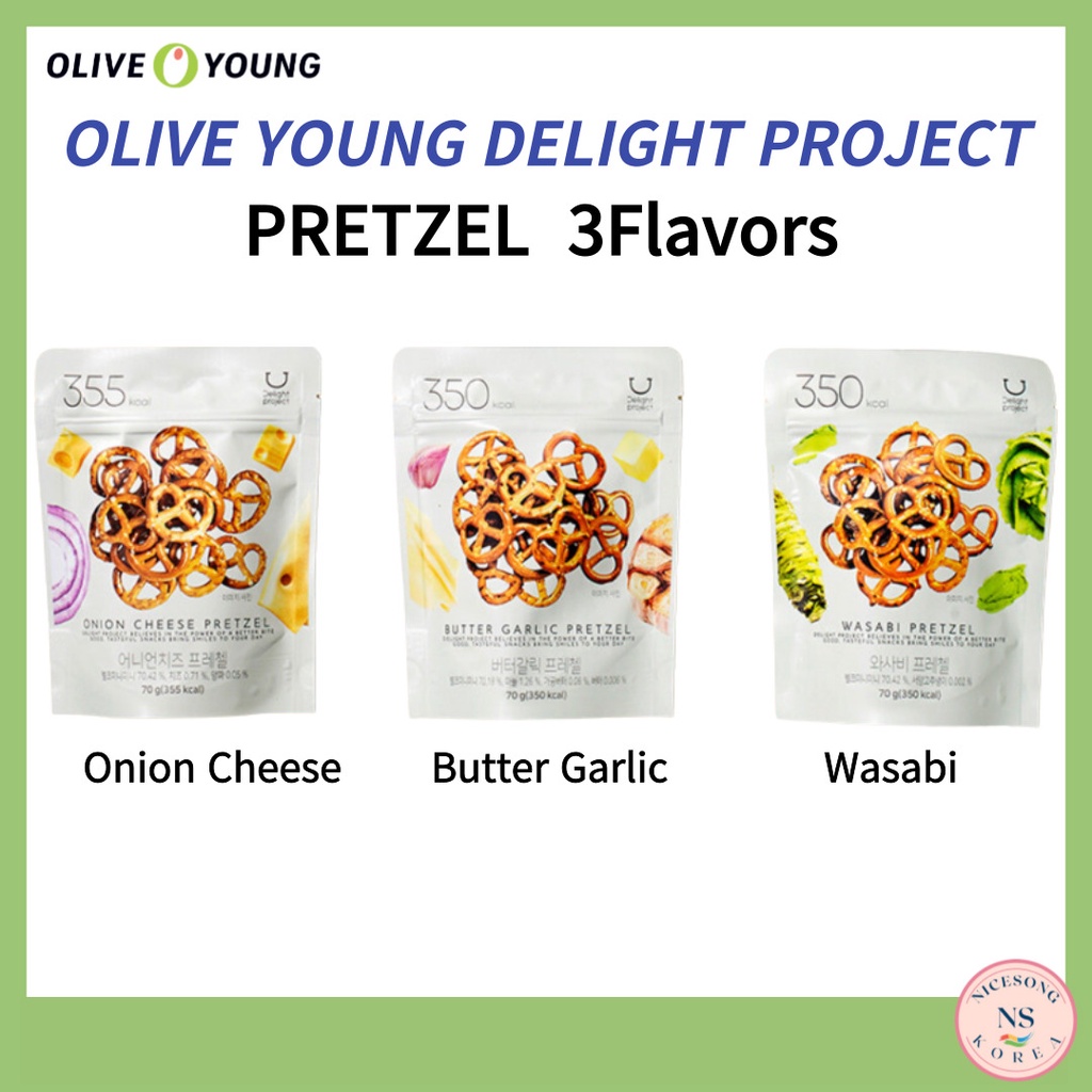 [OLIVE YOUNG]Delight Project Pretzel 3Flavor (70g/140g) From Korea ...