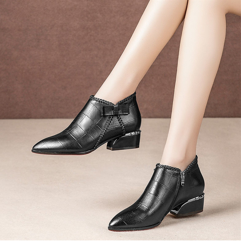 41 42 Plus Size Women's Shoes, Pointed Ankle Boot, Casual High-heeled ...