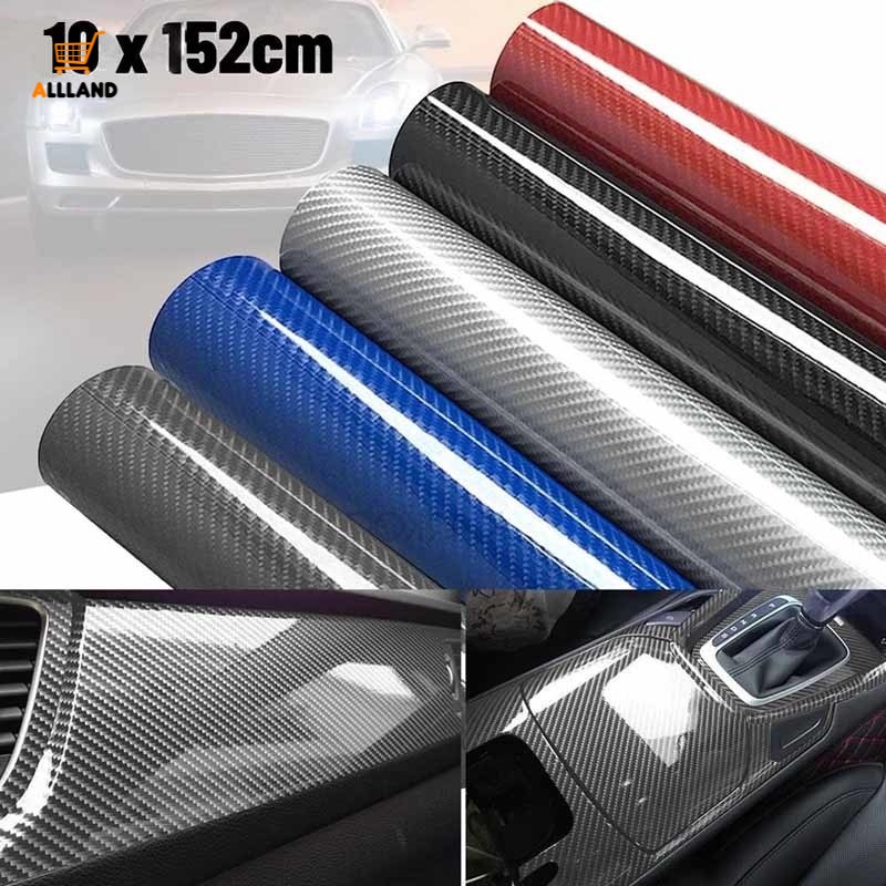 152x10cm High Glossy 5D Carbon Fiber Wrapping Vinyl Film/ Motorcycle ...