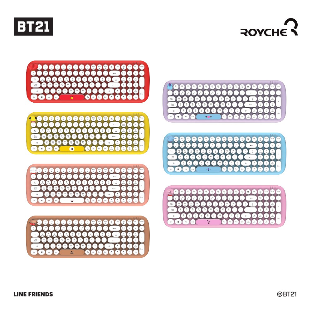 [K-POP] [BTS] [BT21] [Royche] BT21 Wireless Retro Keyboard | Shopee ...