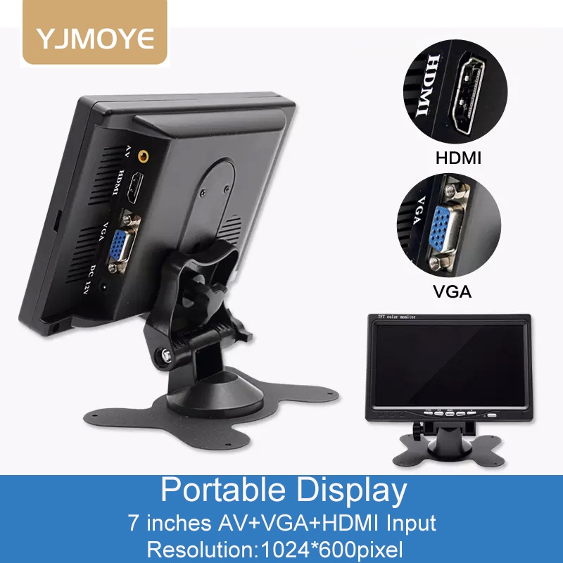 New 7-inch Display Portable HD Native 1024x600 IPS Screen AV Camera ...