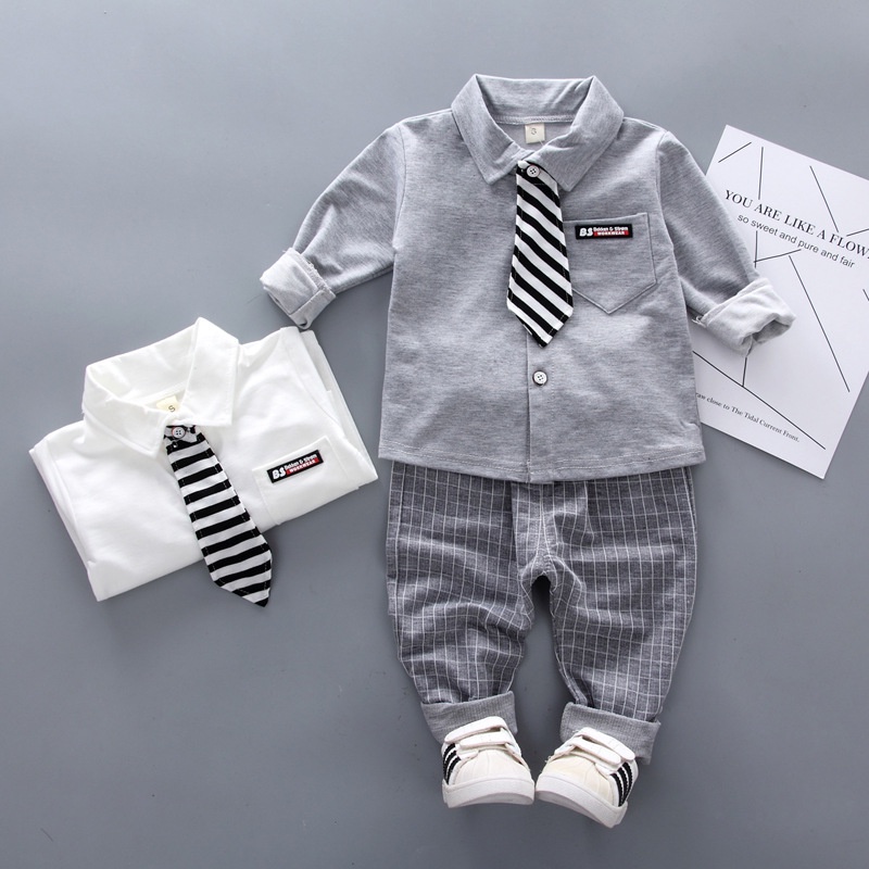 New Spring Baby Boys Fashion Clothing Children Gentleman Tie Shirt ...