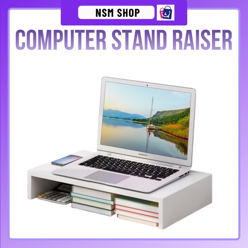 Computer Monitor Stand Raiser Increased Shelf Base Laptop Stand Table ...