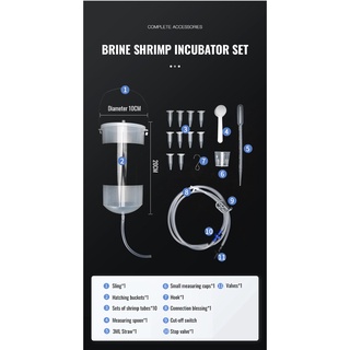 YEE Brine Shrimp Hatching Kit, Professional Incubator, Full Set ...