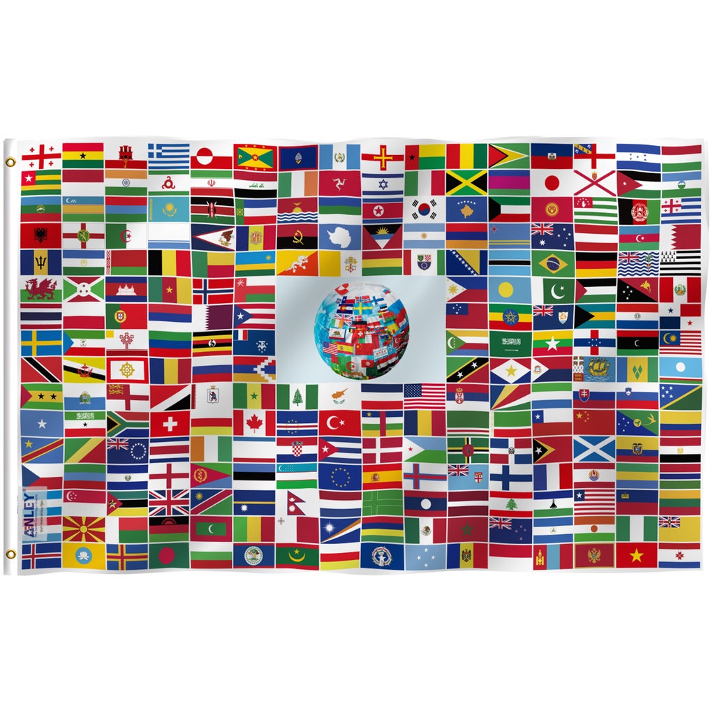 Anley 3x5 feet Global World Flag - 216 International Country Banner (1 ...