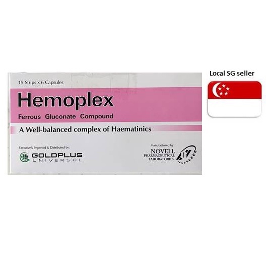 Hemoplex Ferrous Gluconate (Iron) 90s Capsules | Shopee Singapore