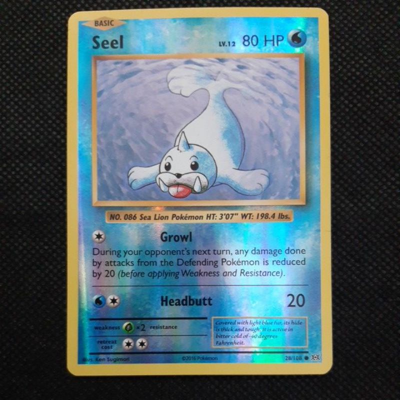 Pokemon Card TCG : XY Evolution: Seel 28/108 (REVERSE HOLO) 100 Pokemon ...