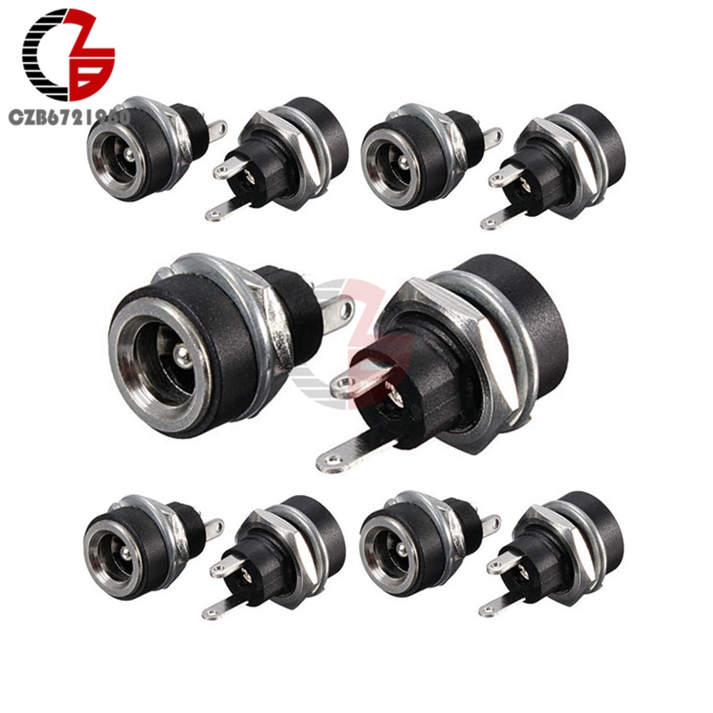 10Pcs DC 12V 3A Power Supply Jack Socket Female Panel Mount Connector 5 ...