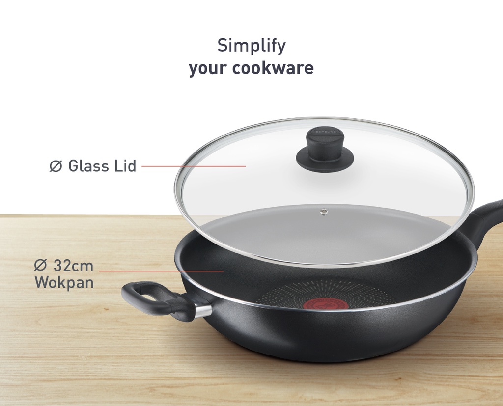 Tefal Cook Easy Range Wok Pan, Chinese Wok 28cm/32cm/36cm | Shopee Singapore